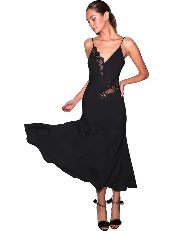 Fleur Du Mal Juliet Lace Maxi Dress - Black