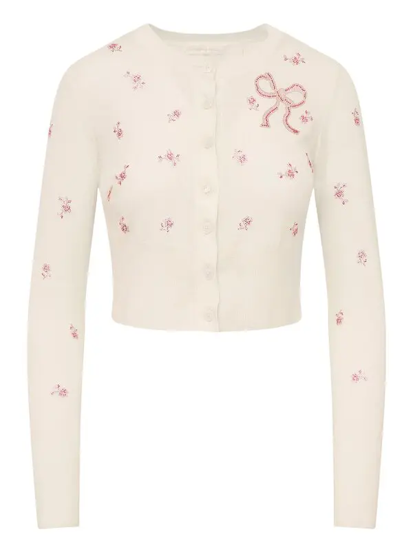 LoveShackFancy Adeanne Wool Cardigan - Ivory