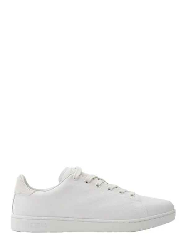 Burberry Embossed Check Leather Sneakers - Porcelain White