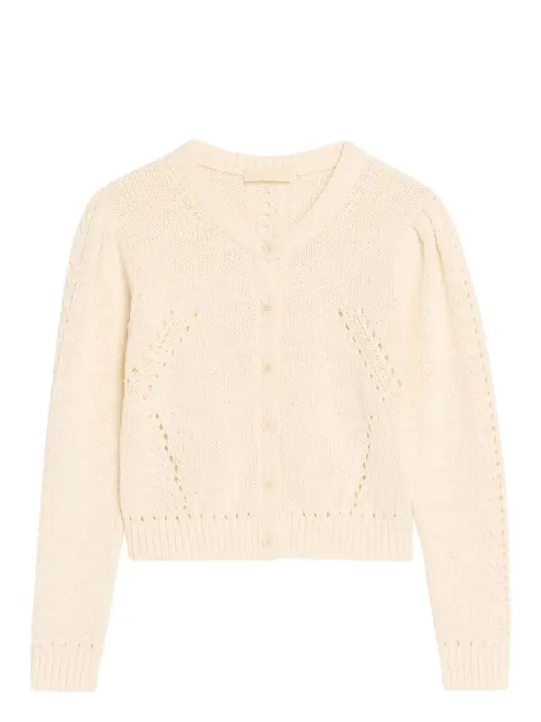 Ulla Johnson Delphina Pointelle Knit Cardigan - Cowrie