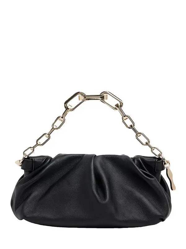 CHRISTIAN LOUBOUTIN Eva Small Pleated Shoulder Bag - Black