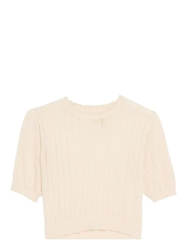 Ulla Johnson Gemma Pointelle Knit Top - Cowrie