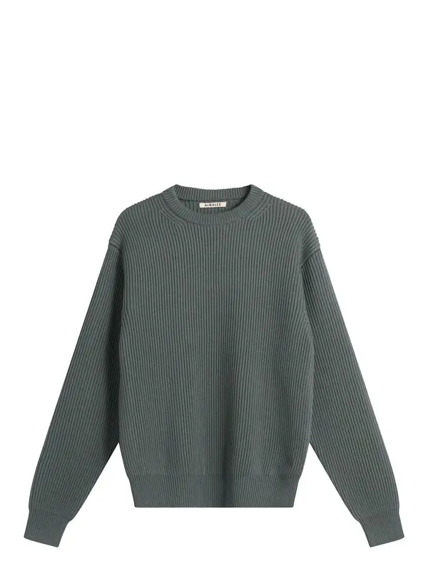 Auralee Soft Rib Knit Pullover - Grey