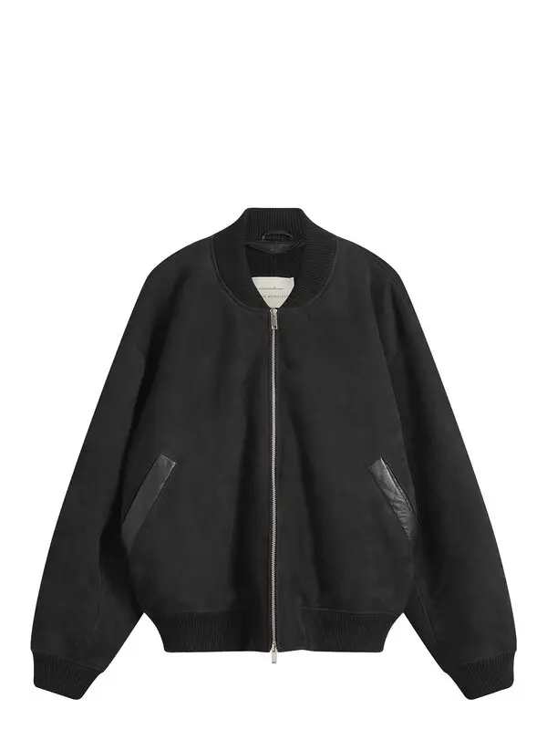 Studio Nicholson Shearling Leather Bomber Jacket - Black