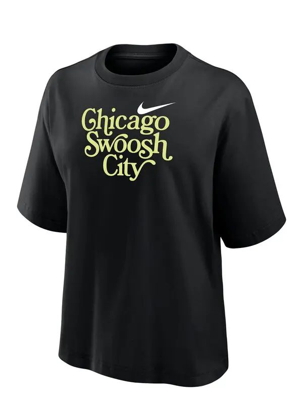 Nike Swoosh Cities Chicago Boxy T-shirt - Black
