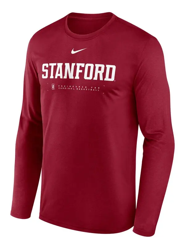 Nike Stanford Courtside Basketball Shootaround Legend Dri-fit College Long-sleeve T-shirt - Red