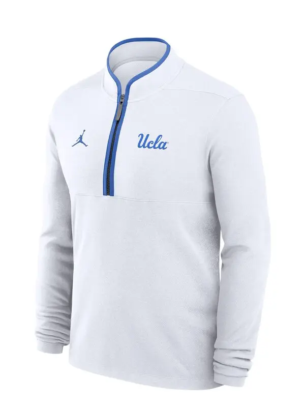 Nike Ucla Victory Jordan Brand Dri-fit College 1/2-zip Long-sleeve Top - White