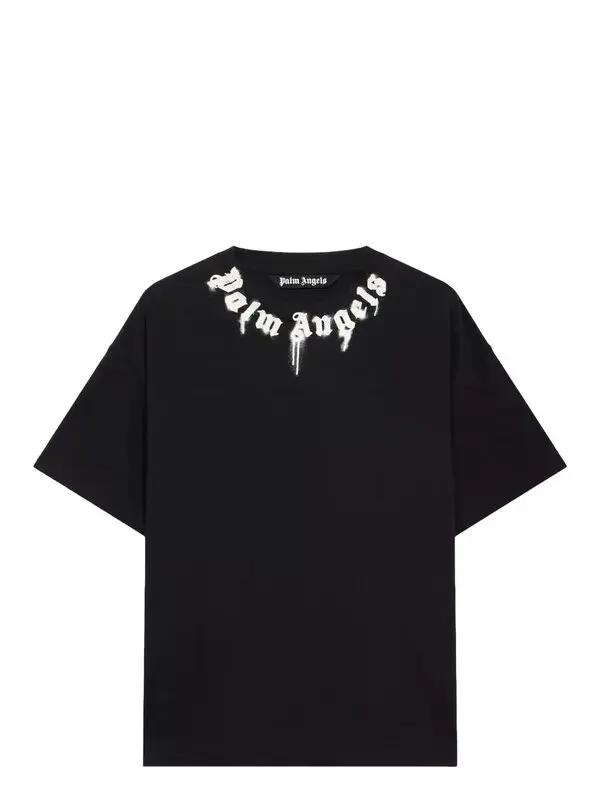 Palm Angels Spray Neck Logo T-shirt - Black
