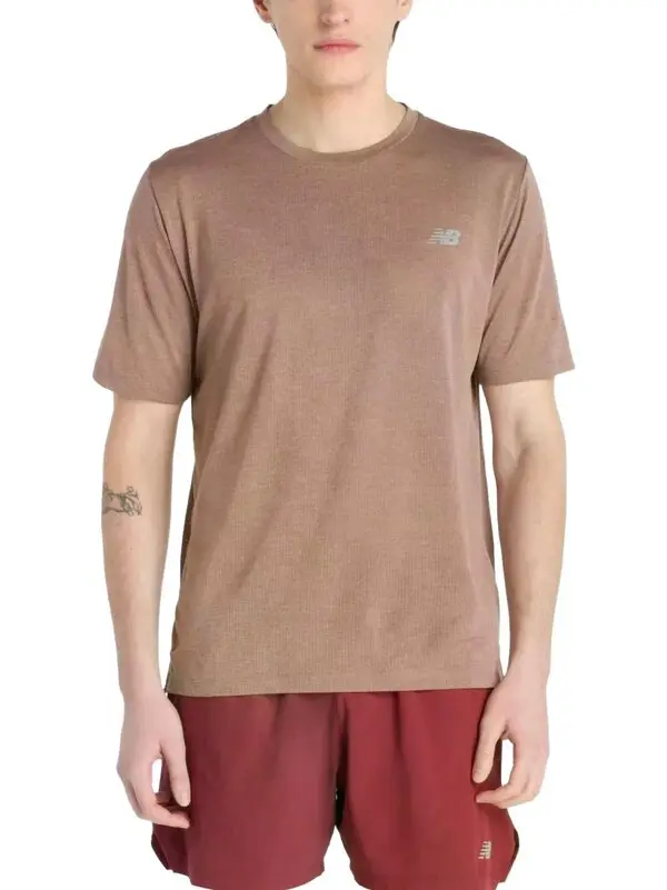 NEW BALANCE Logo-detail T-shirt - Brown