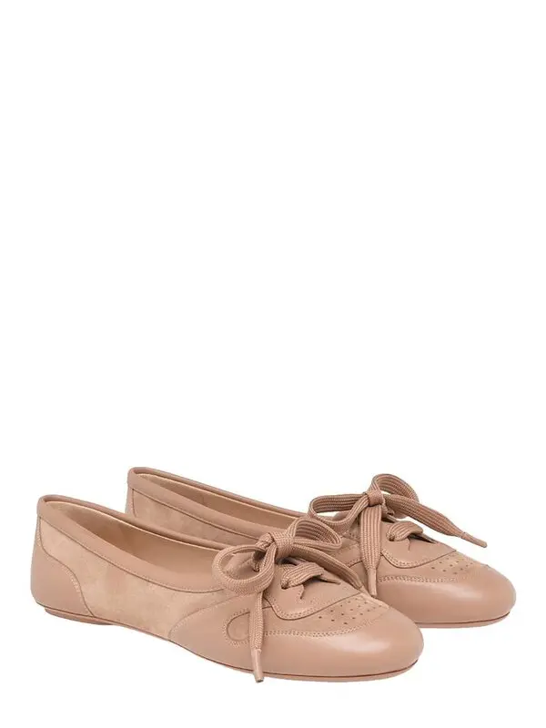 GIANVITO ROSSI Vault Ballerinas - Pink Nappa And Suede