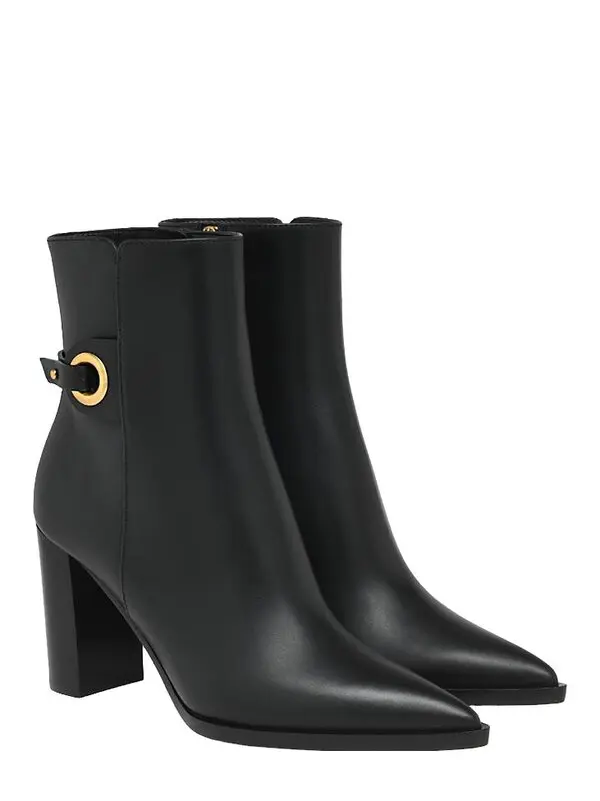 GIANVITO ROSSI Granada Booties - Black Calf Leather