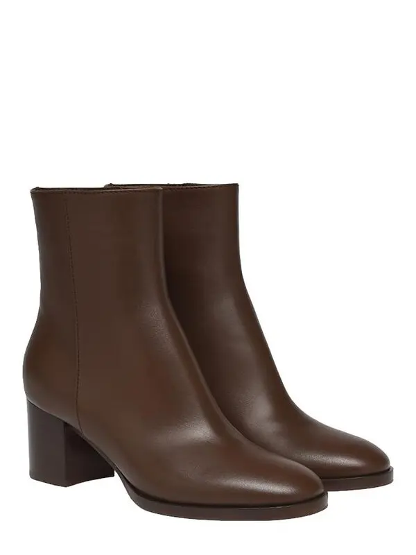 GIANVITO ROSSI Santiago Booties - Brown Leather