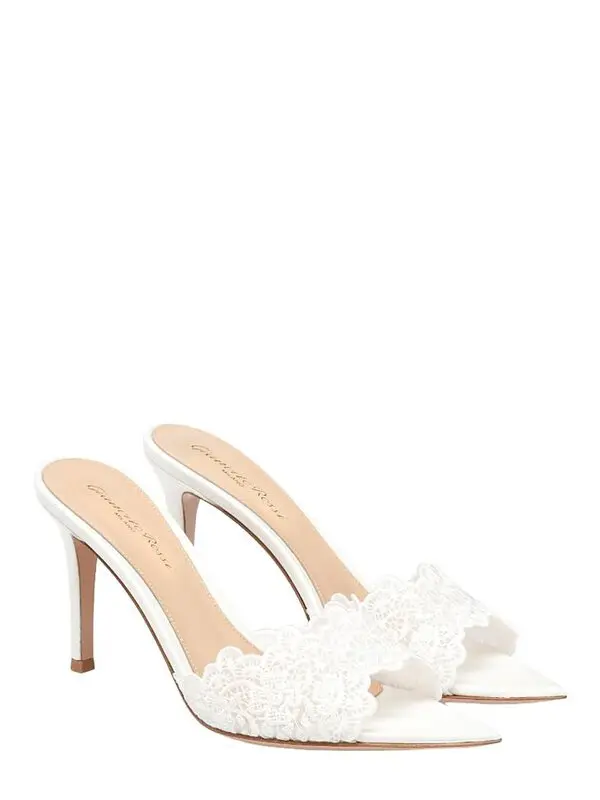 GIANVITO ROSSI Yvonne Slingback Sandals - White Fabric And Leather
