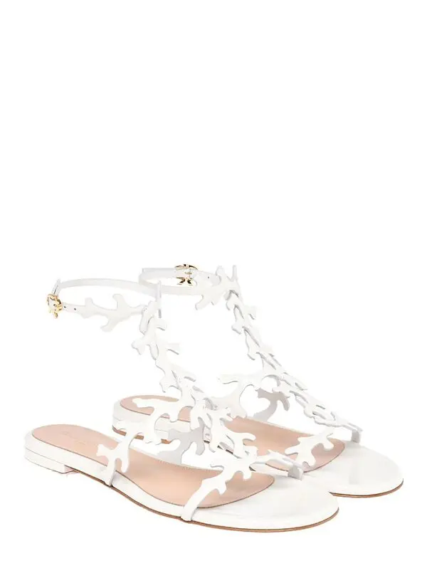 GIANVITO ROSSI Ocean Flat Sandals - White Nappa