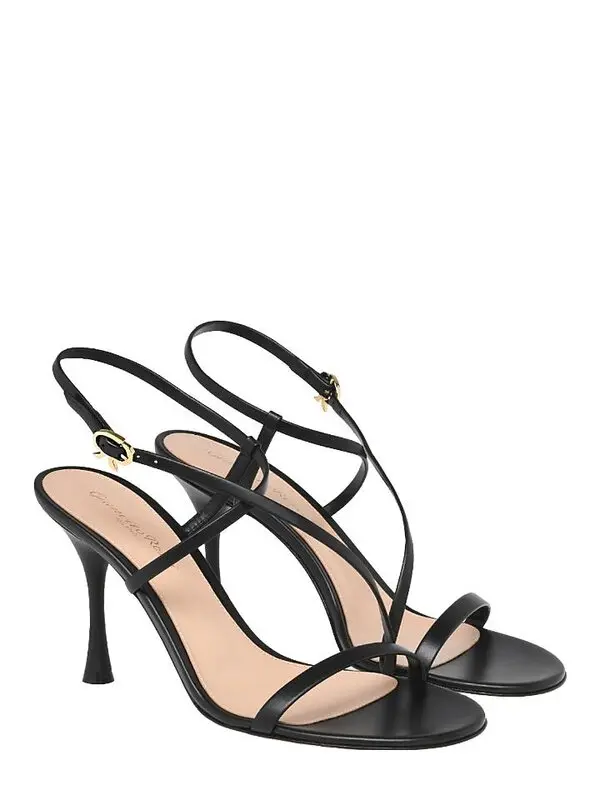 GIANVITO ROSSI Ascent Strappy Sandals - Black Calf Leather