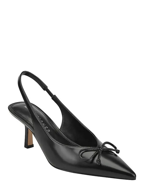 MARC FISHER LTD. Gretel Leather Slingback Pumps - Black