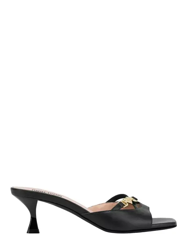 Moschino Logo Detail Stiletto Sandals - Black