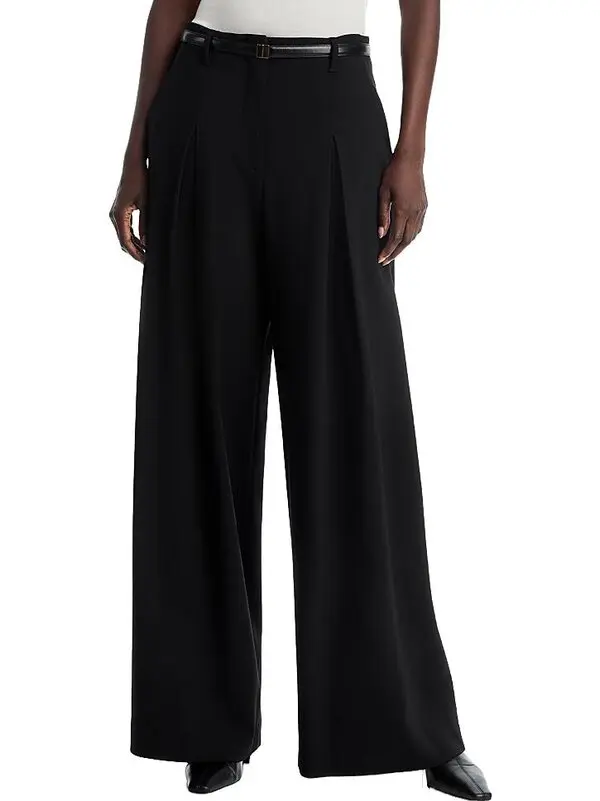 Lafayette 148 New York Warren Inverted Pleat Pants - Black