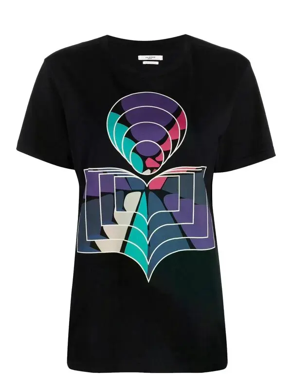 MARANT ETOILE Logo-print Organic-cotton T-shirt - Black
