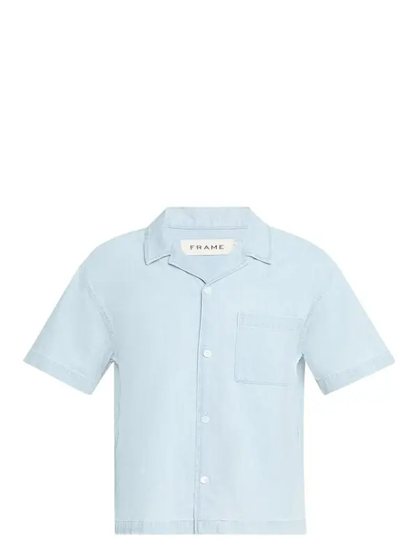 FRAME Short-sleeve Camp Collar Shirt - Blue