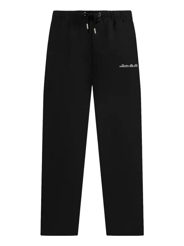 Manière De Voir Logo-embroidered Wide-leg Track Pants - Black