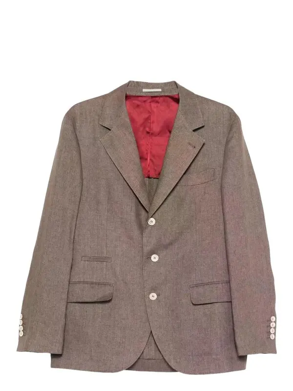 Brunello Cucinelli Button-up Linen Blazer - Brown