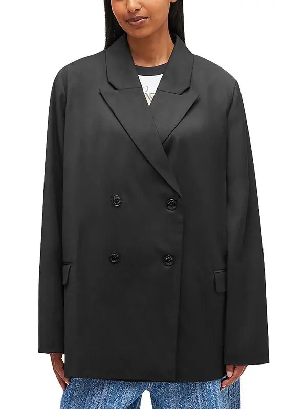 GANNI Double-breasted Blazer - Black