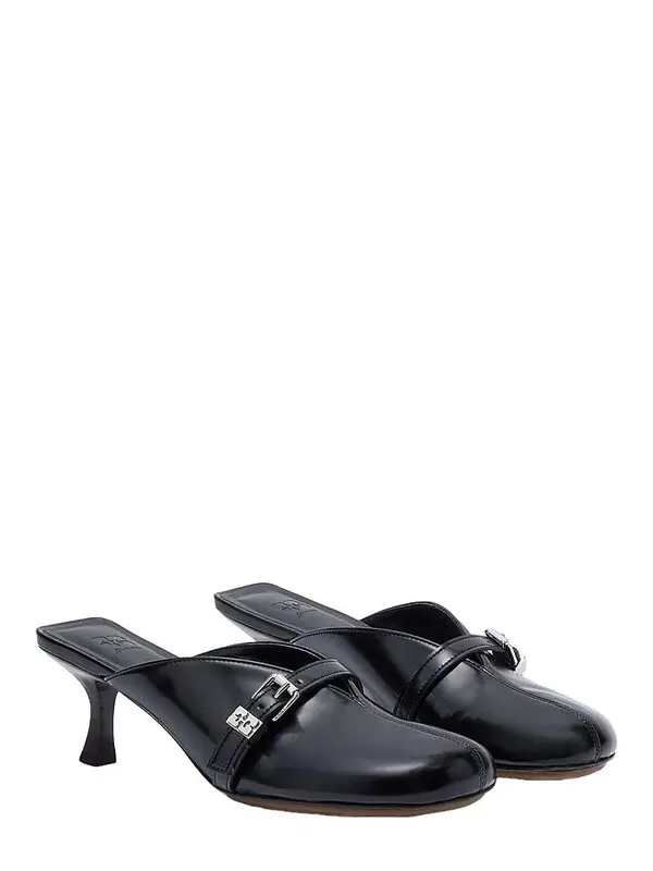 GANNI Sue Kitten Heel Mules - Black