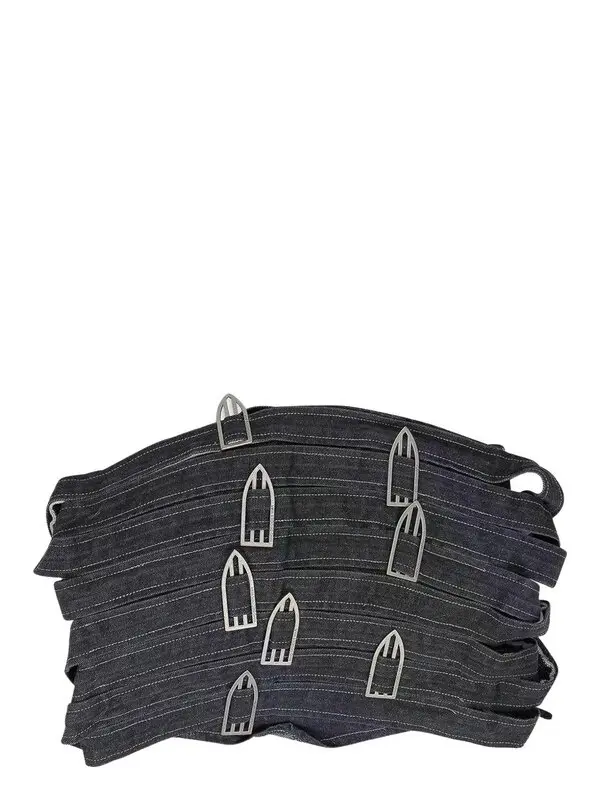 WHO DECIDES WAR Studded Bandeau Cropped Top - Blue