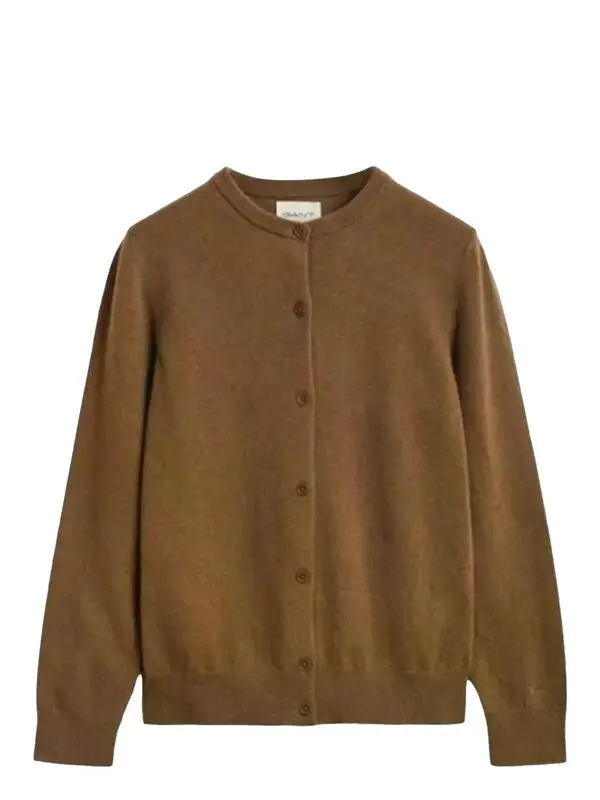 Gant Lambswool Button-up Cardigan - Brown