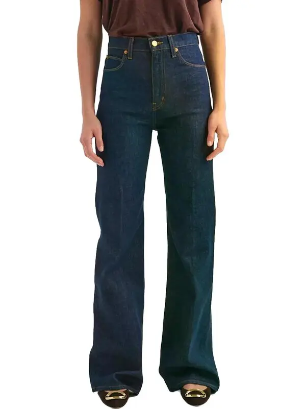 JAMIE HALLER Crease Flared Jeans - Blue