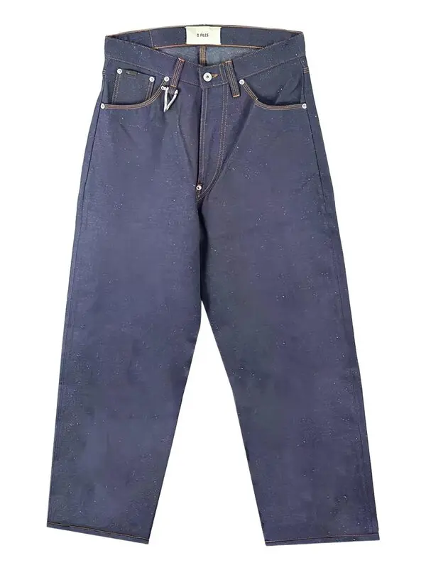 O.FILES Straight Leg Jeans With Clip Detail - Blue