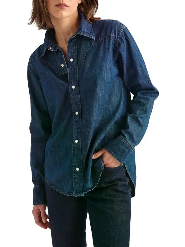 JAMIE HALLER Western Dolly Shirt - Blue
