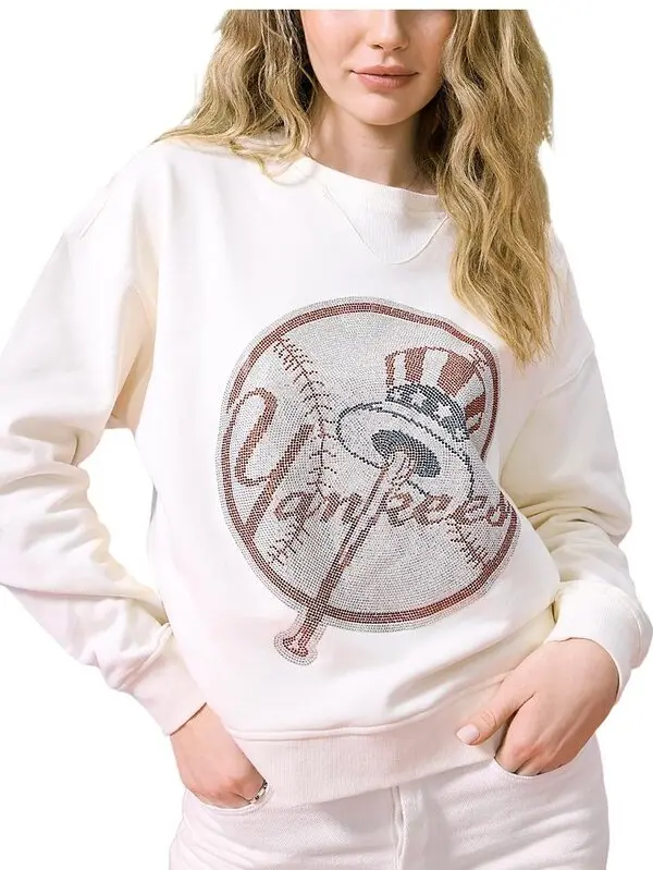 Terez New York Yankees Sugar Swizzle Sweatshirt - New York Yankees - White