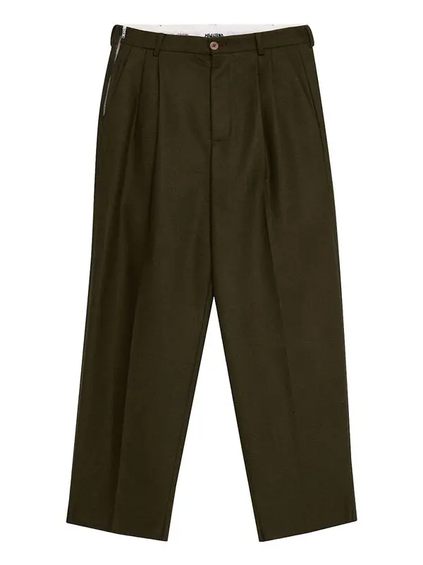 MAGLIANO Signature Wool Double-pleat Trousers - Dark Green