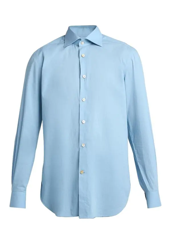 Kiton Cotton Classic Fit Button-down Shirt - Blue