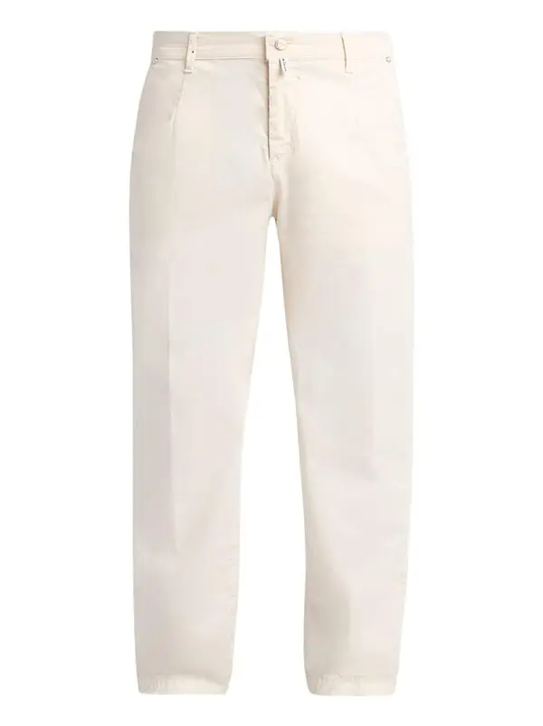 Kiton Straight Leg Cotton-stretch Pants - Stone