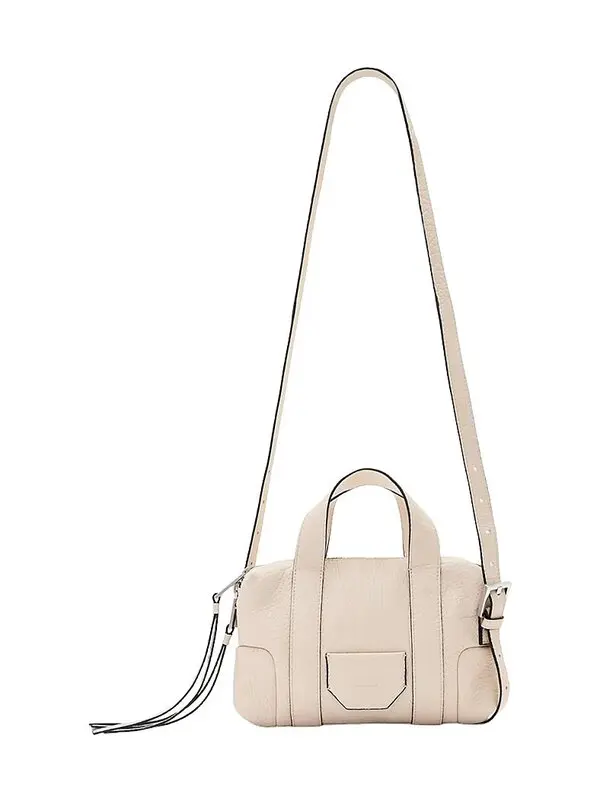 ALLSAINTS Ares Compact Grain Leather Crossbody - Sahara White