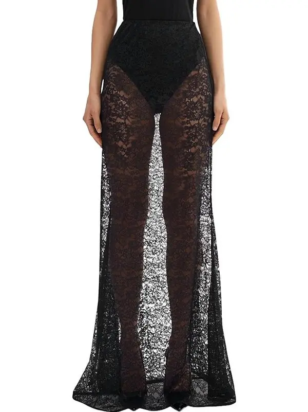 LAMARQUE Lace Maxi Skirt - Black