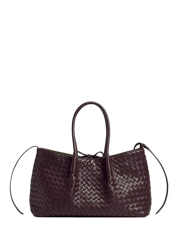 Bottega Veneta Pinacoteca Intrecciato Reversible Tote - Dark Barolo
