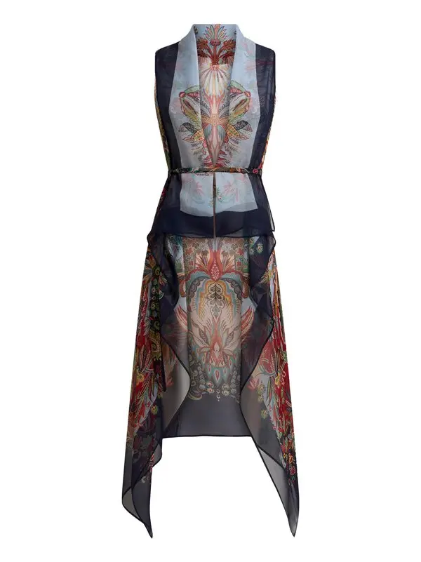 Etro Printed Silk Foulard Vest - Multi