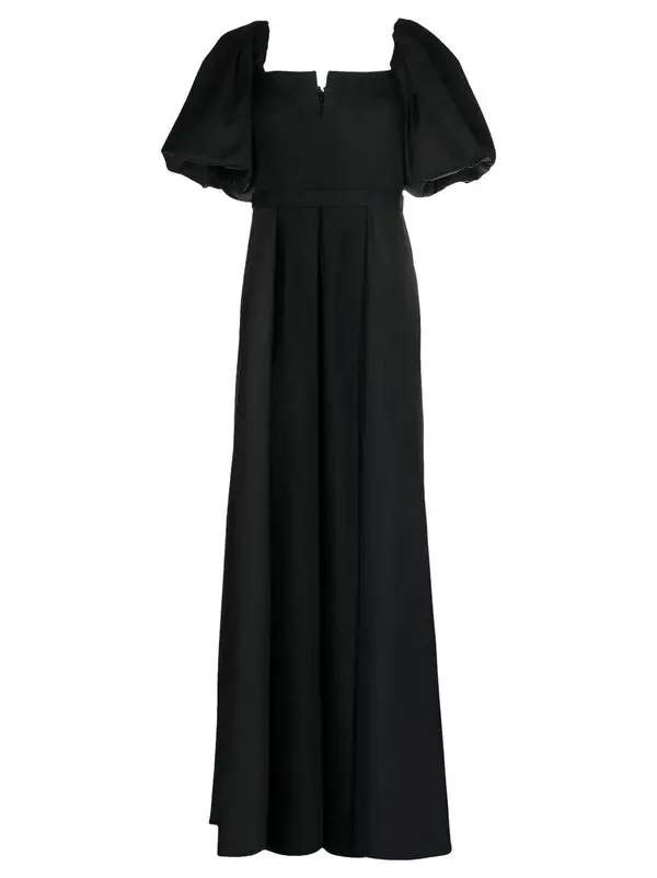 Alberta Ferretti Pleat-detail Gown - Black