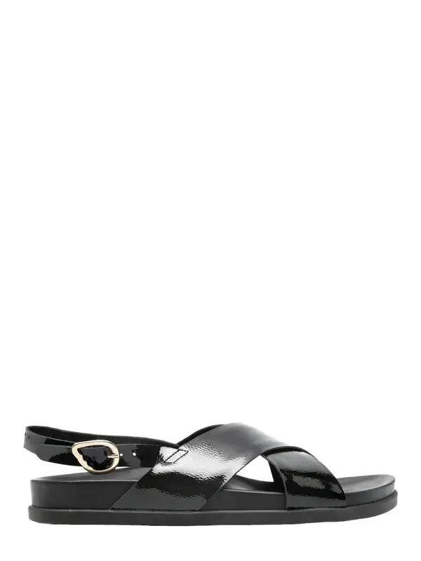 ANCIENT GREEK SANDALS Ikesia Crossover Strap Sandals - Black