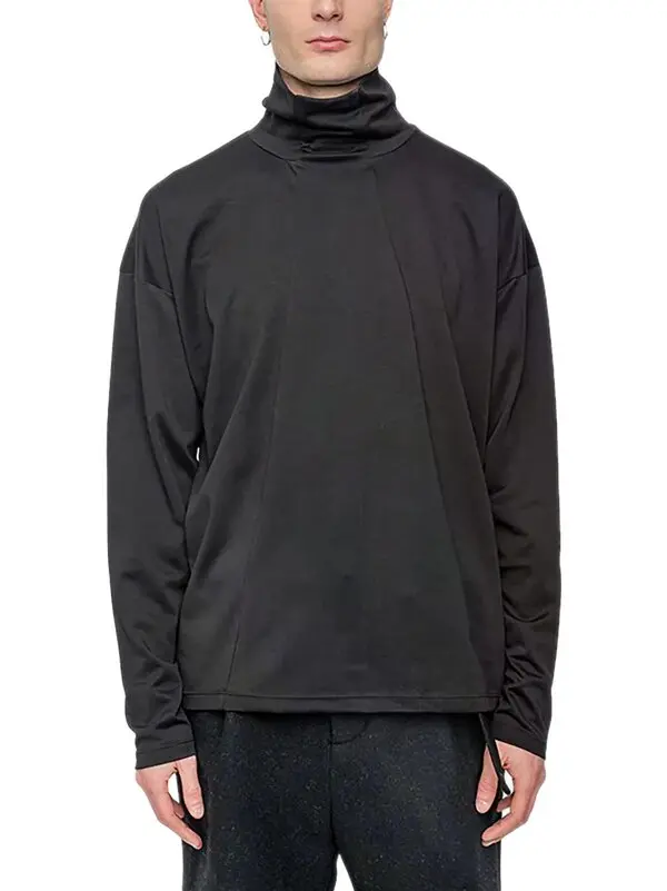 THE VIRIDI-ANNE Turtleneck Long Sleeve Sweatshirt - Black