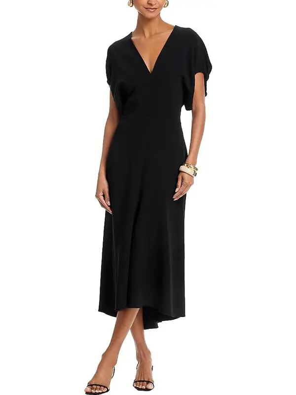 Victoria Beckham Blouson Midi Dress - Navy