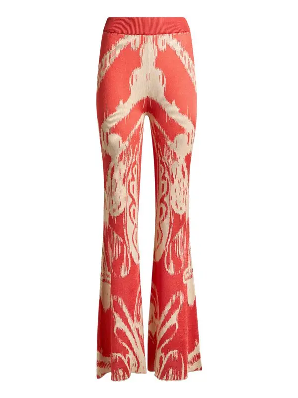 Etro Patterned Knit Flared Pants - Red