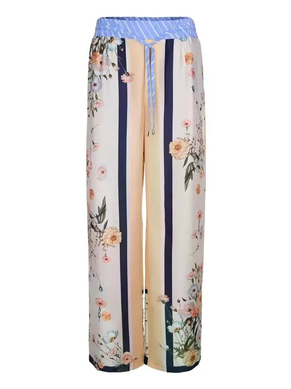 Liu Jo Floral Print Palazzo Pants - Neutrals