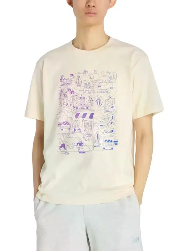 NEW BALANCE Graphic-print T-shirt - Neutrals