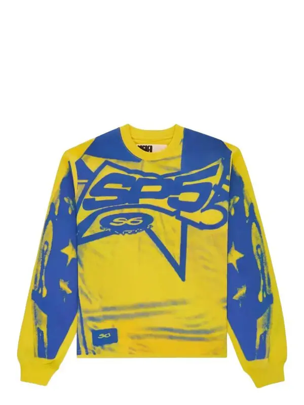 SP5DER Long-sleeve Graphic-poink T-shirt - Yellow