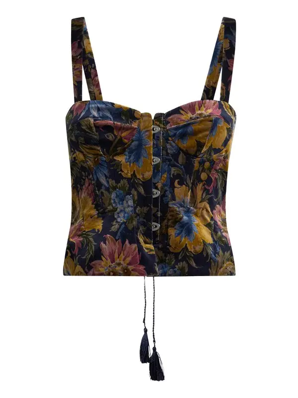 Etro Cotton-blend Corset Top - Floral